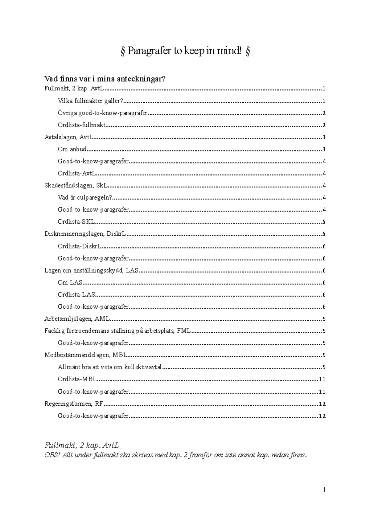 Paragrafer to keep in mind - - Studocu