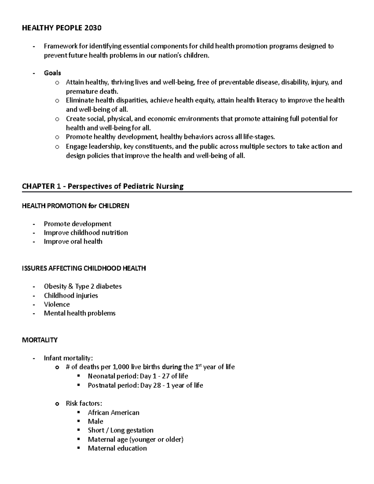 WEEK 1 PPT Notes - Growth and Development - HEALTHY PEOPLE 2030 ...