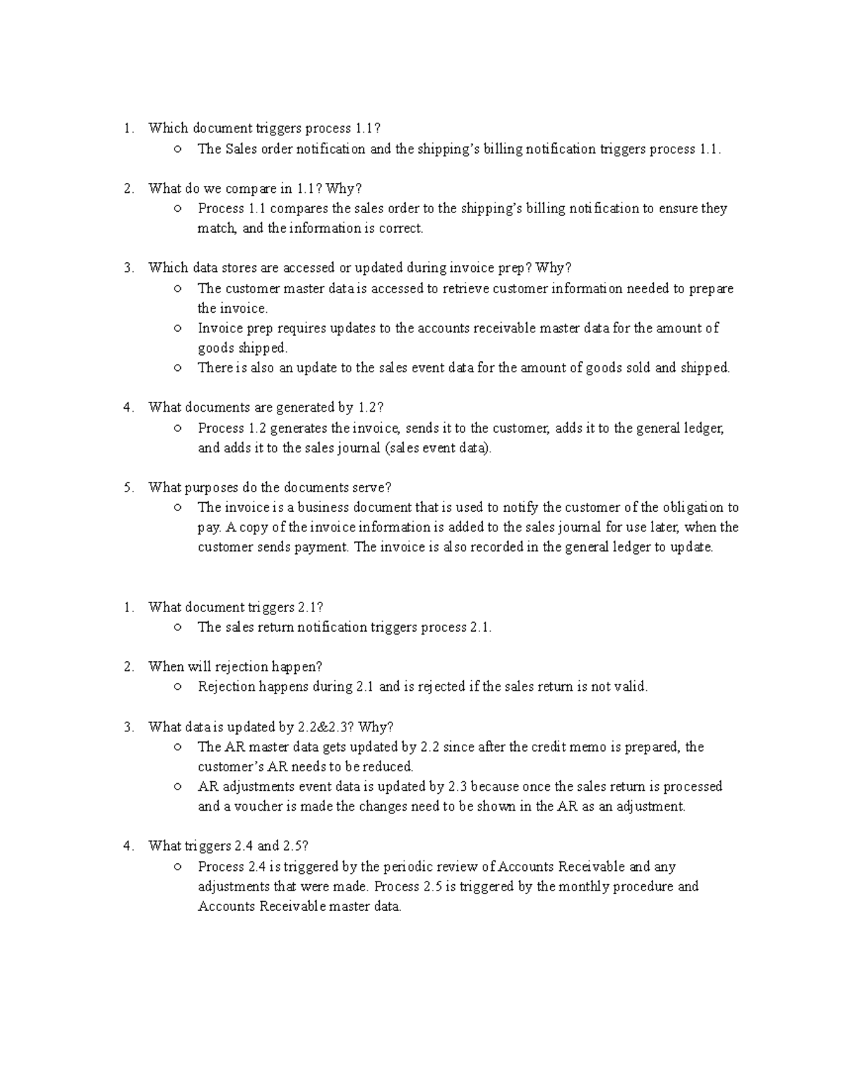 Activity Ch. 11 DFD Group 3-1 - Which document triggers process 1? The ...