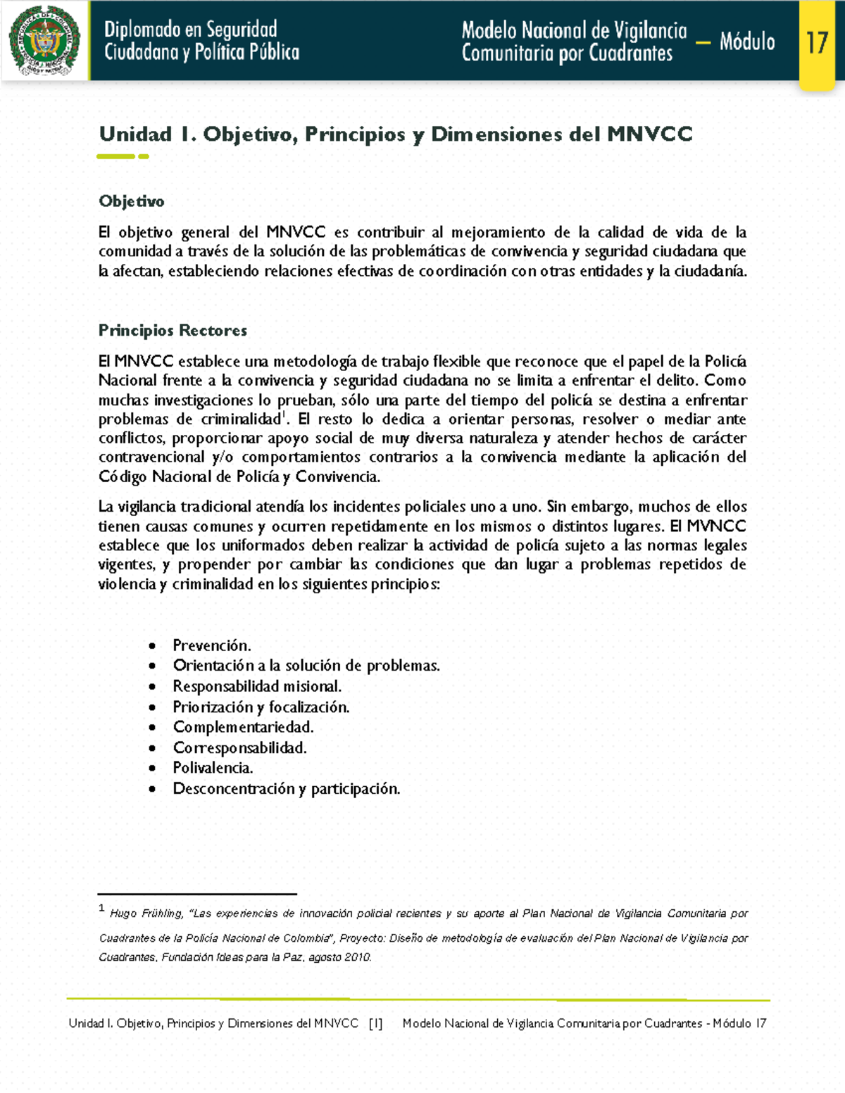 Unidad 1 - publico - Unidad I. Objetivo, Principios y Dimensiones del ...