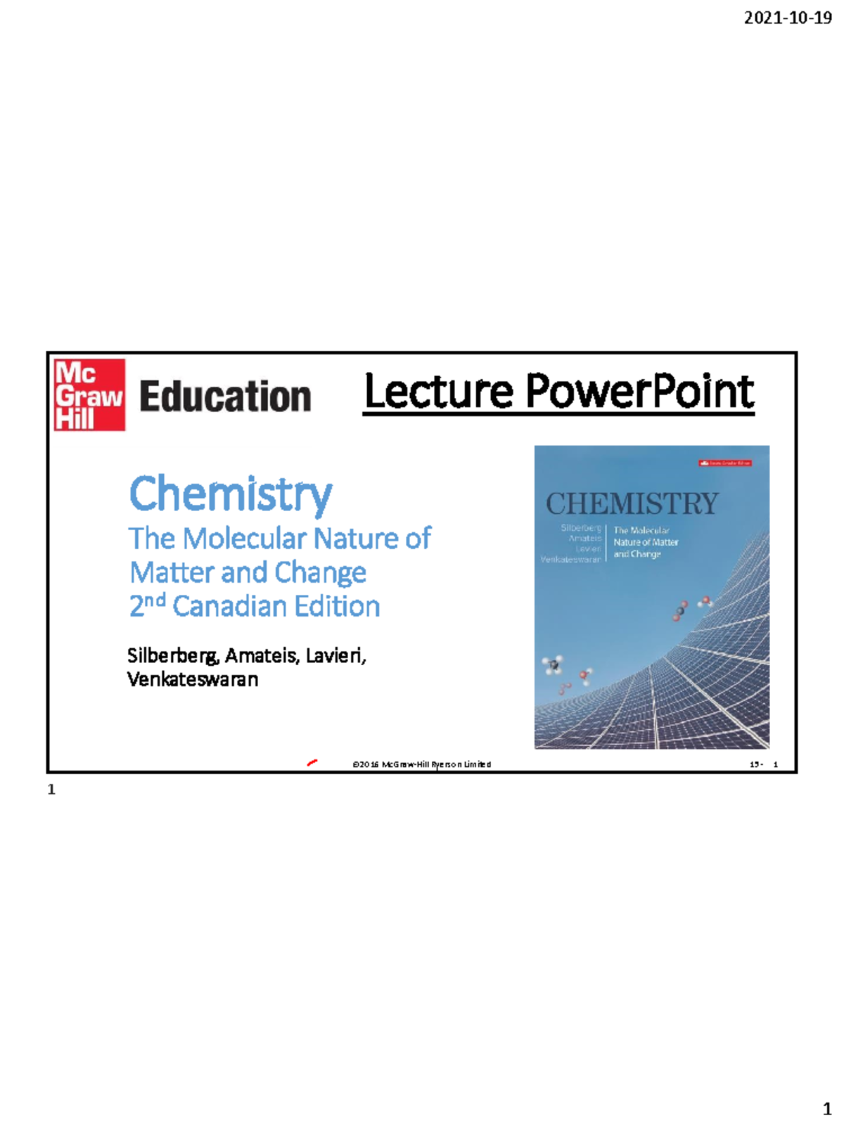 Chem Equilibrium Notes - 15 - Lecture PowerPoint Chemistry The ...