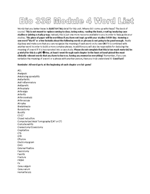 Module 1 Word List - Words that you better know in SUBSTANTIAL detail ...