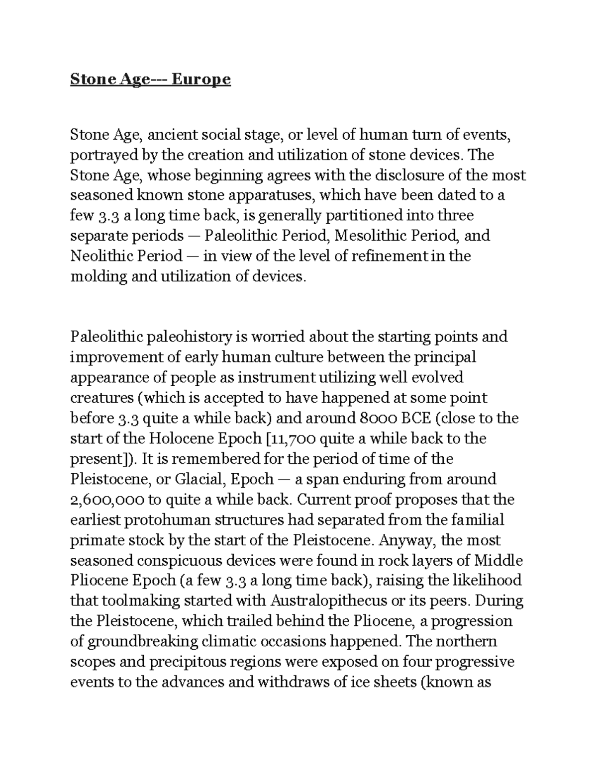 Stone Age Europe - Stone Age- Europe Stone Age, ancient social stage ...