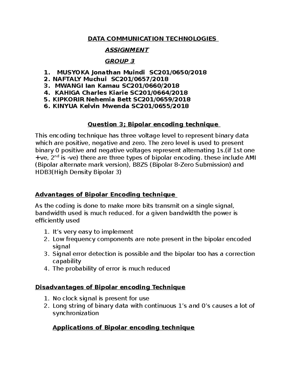 DATA Communication Technologies assignment - DATA COMMUNICATION TECHNOLOGIES ASSIGNMENT GROUP 3 ...