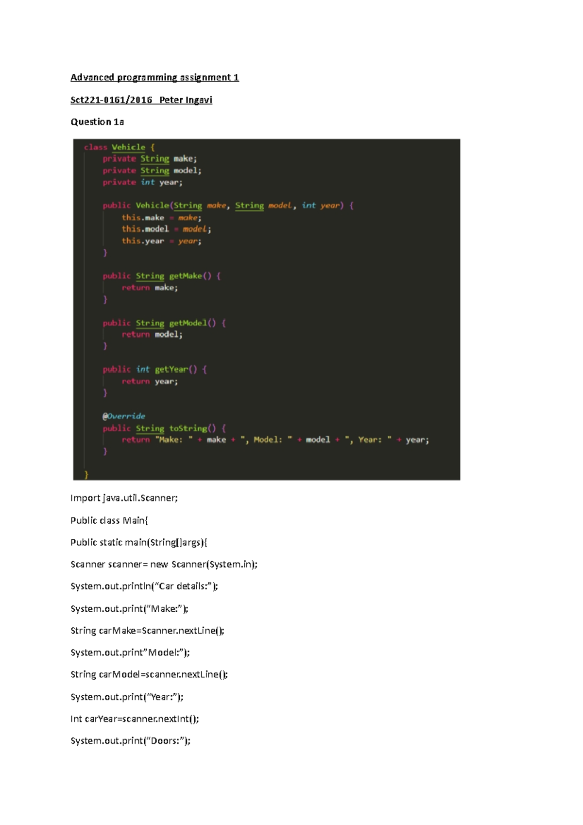 Advanced programming assignment 1 - util; Public class Main{ Public static main(String[]args ...