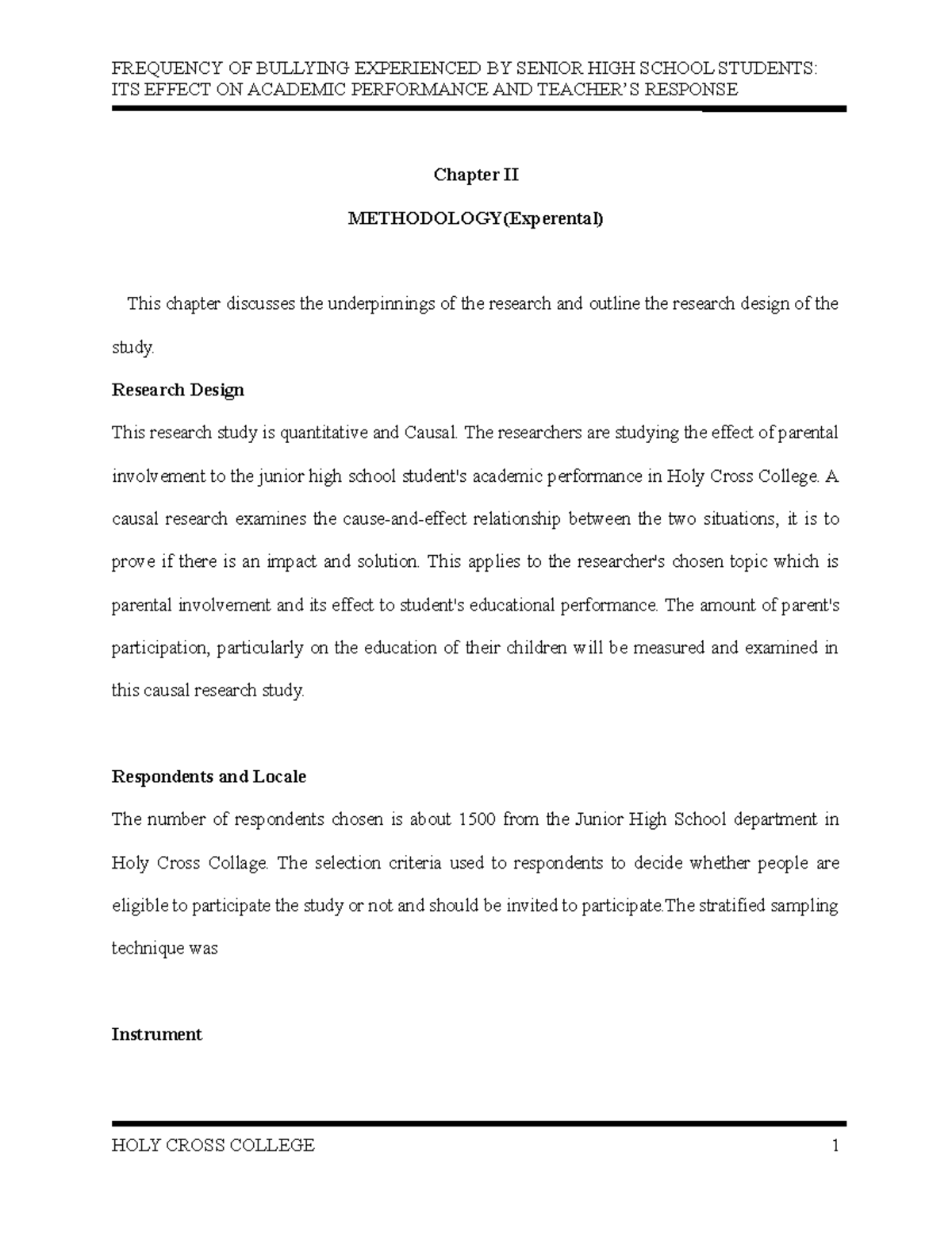 Chapter 2 - Ewan kolang nmn - FREQUENCY OF BULLYING EXPERIENCED BY ...