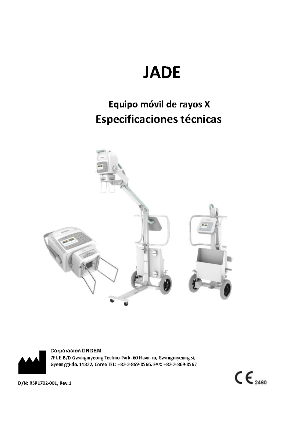 JADE especificaciones tecnicas - JADE Equipo móvil de rayos X ...
