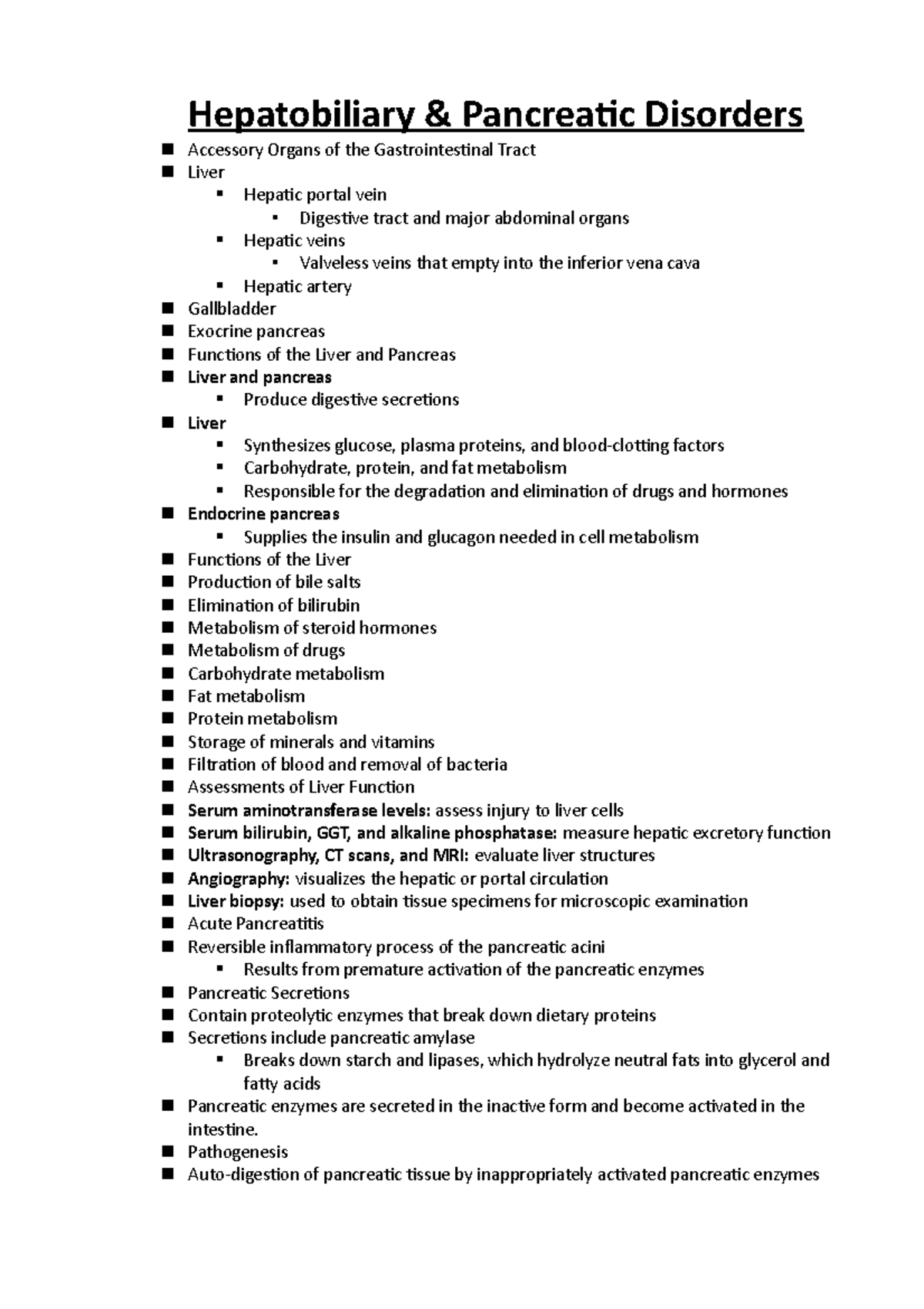 Hepatobiliary disorders - Hepatobiliary Pancreatic Disorders Accessory ...