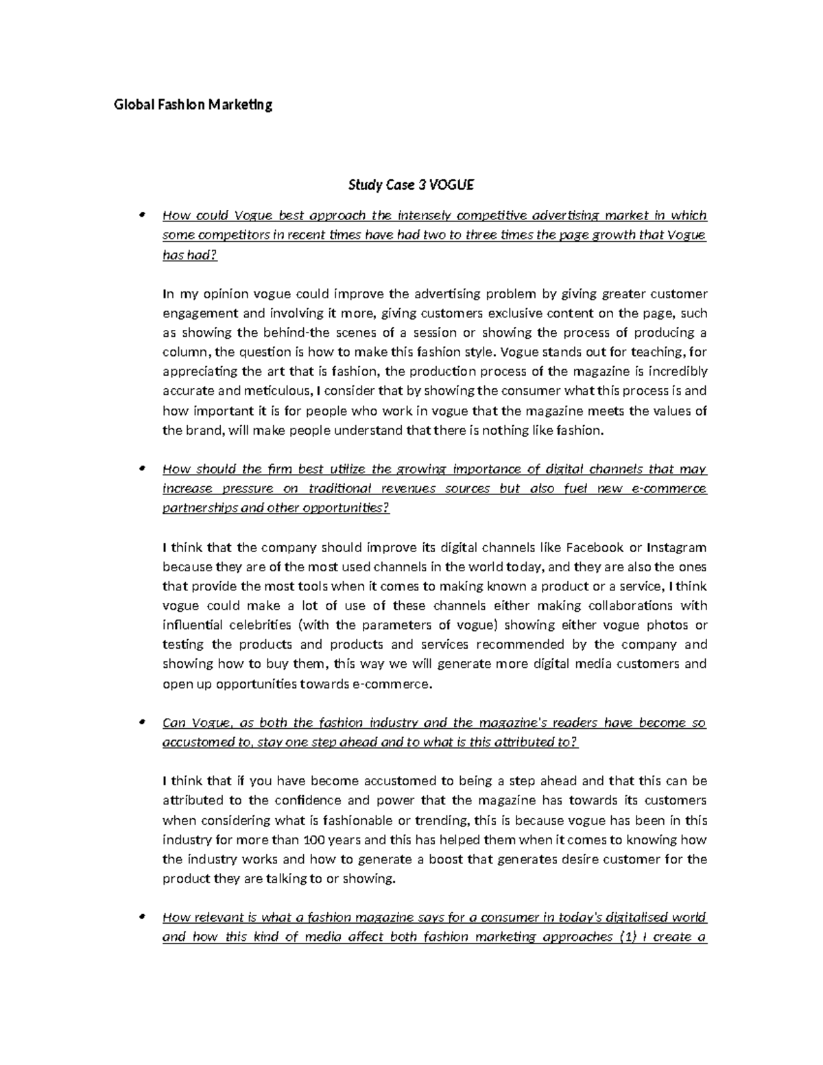 Global Fashion Marketing - Global Fashion Marketing Study Case 3 VOGUE ...