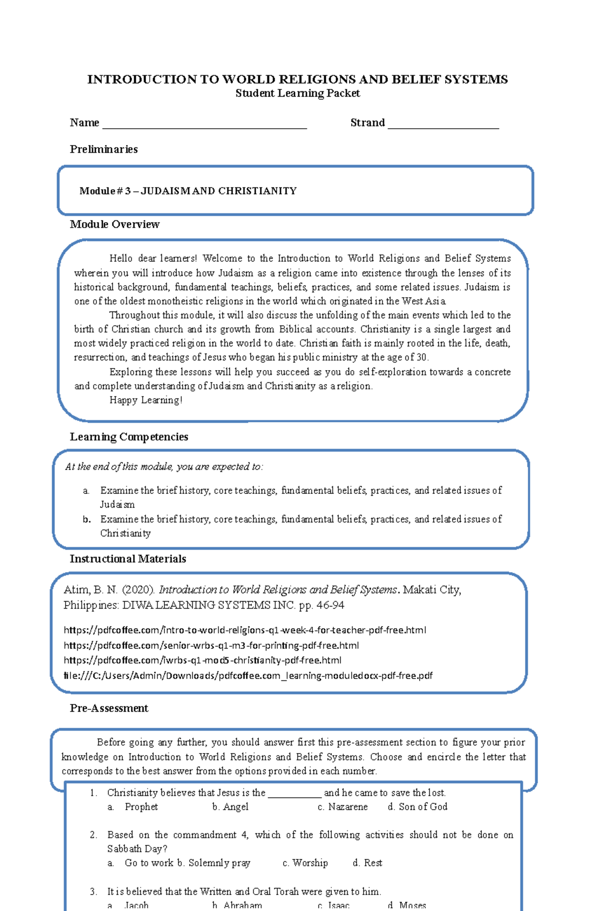 World Religions Week3 Final - INTRODUCTION TO WORLD RELIGIONS AND ...