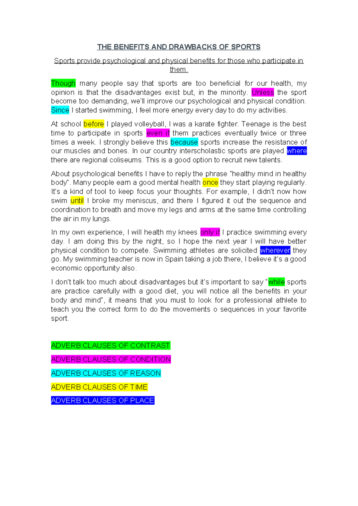 Writing 1 ADV 6 Helly SaldañA - THE BENEFITS AND DRAWBACKS OF SPORTS ...