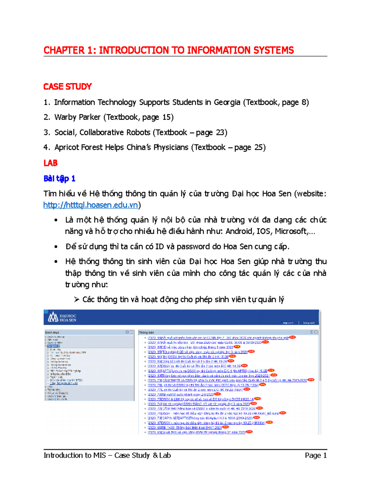 Chapter 1 Lab Case Study - thực tập - Studocu