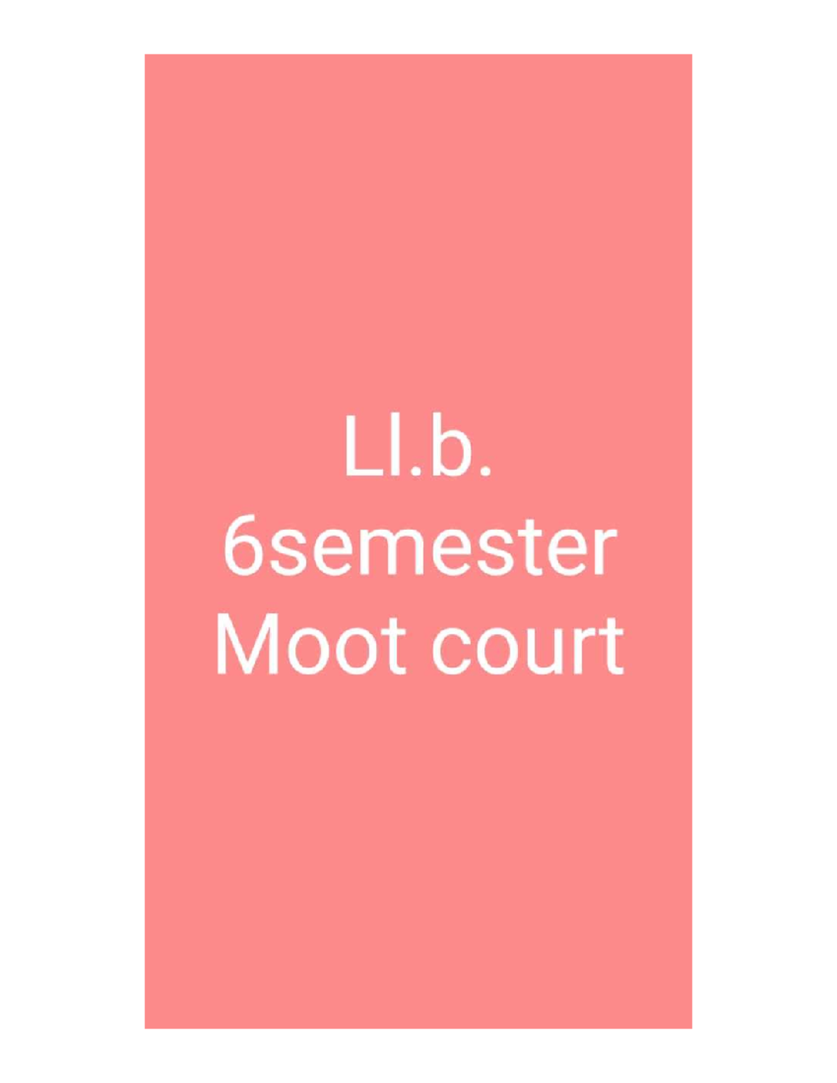 Court moot - Master of Laws - Studocu