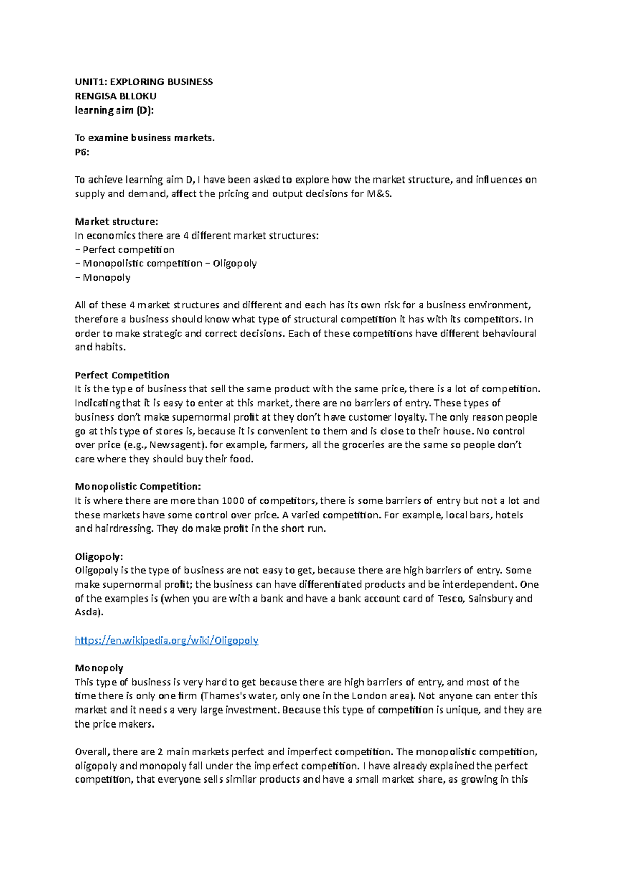 New p6 copy - Notes - UNIT1: EXPLORING BUSINESS RENGISA BLLOKU learning ...