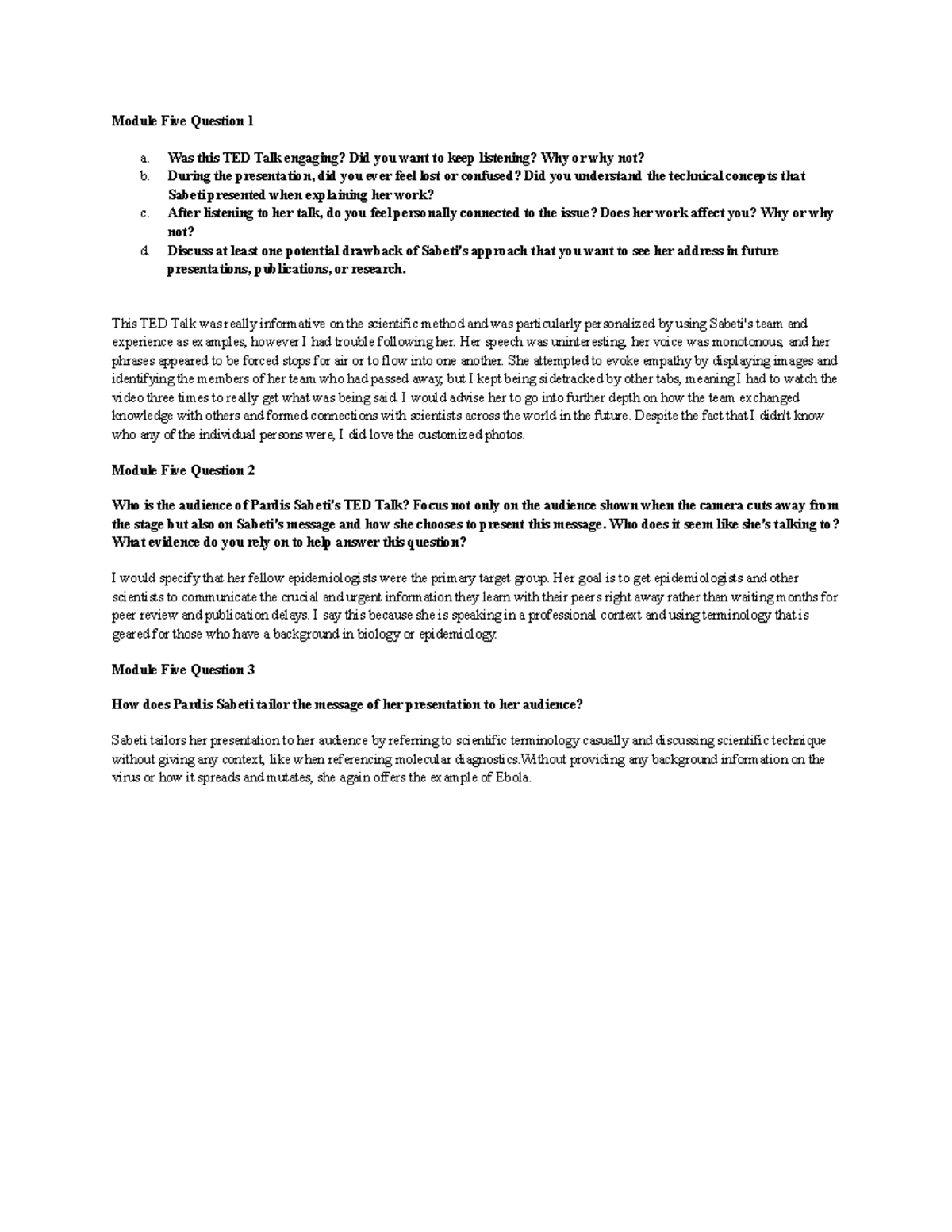 Module Five Question 1 - Was this TED Talk engaging? Did you want to ...