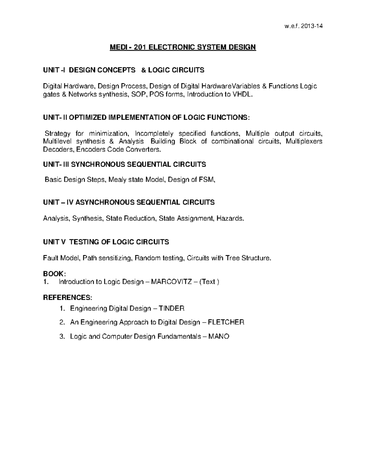 Electronic System Design 2 - MEDI - 201 ELECTRONIC SYSTEM DESIGN UNIT ...