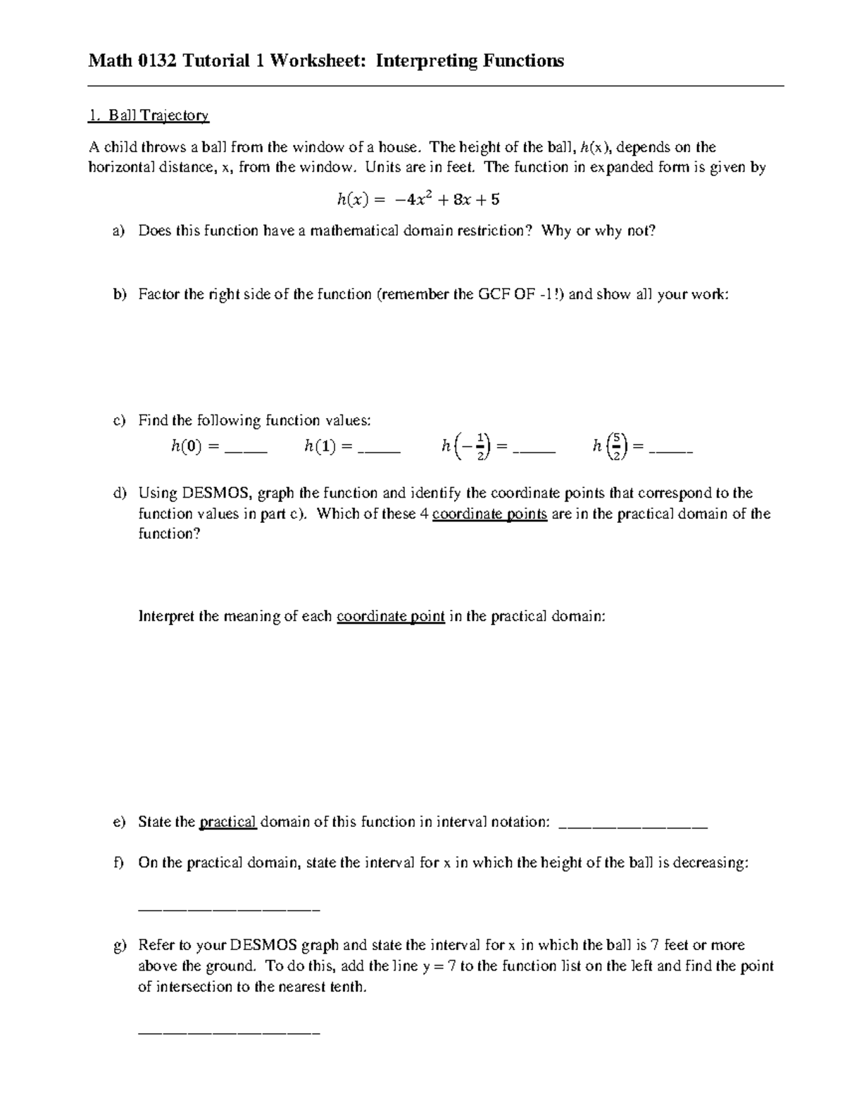 Math 0132 Tutorial 1 Worksheet - Math 0132 Tutorial 1 Worksheet ...