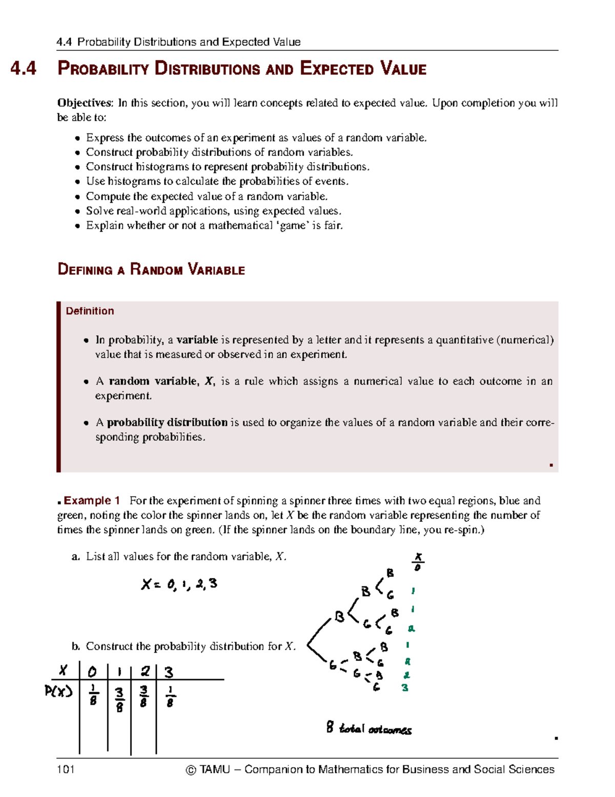 Module 4.4 Notes - 4 Probability Distributions and Expected Value 4 ...