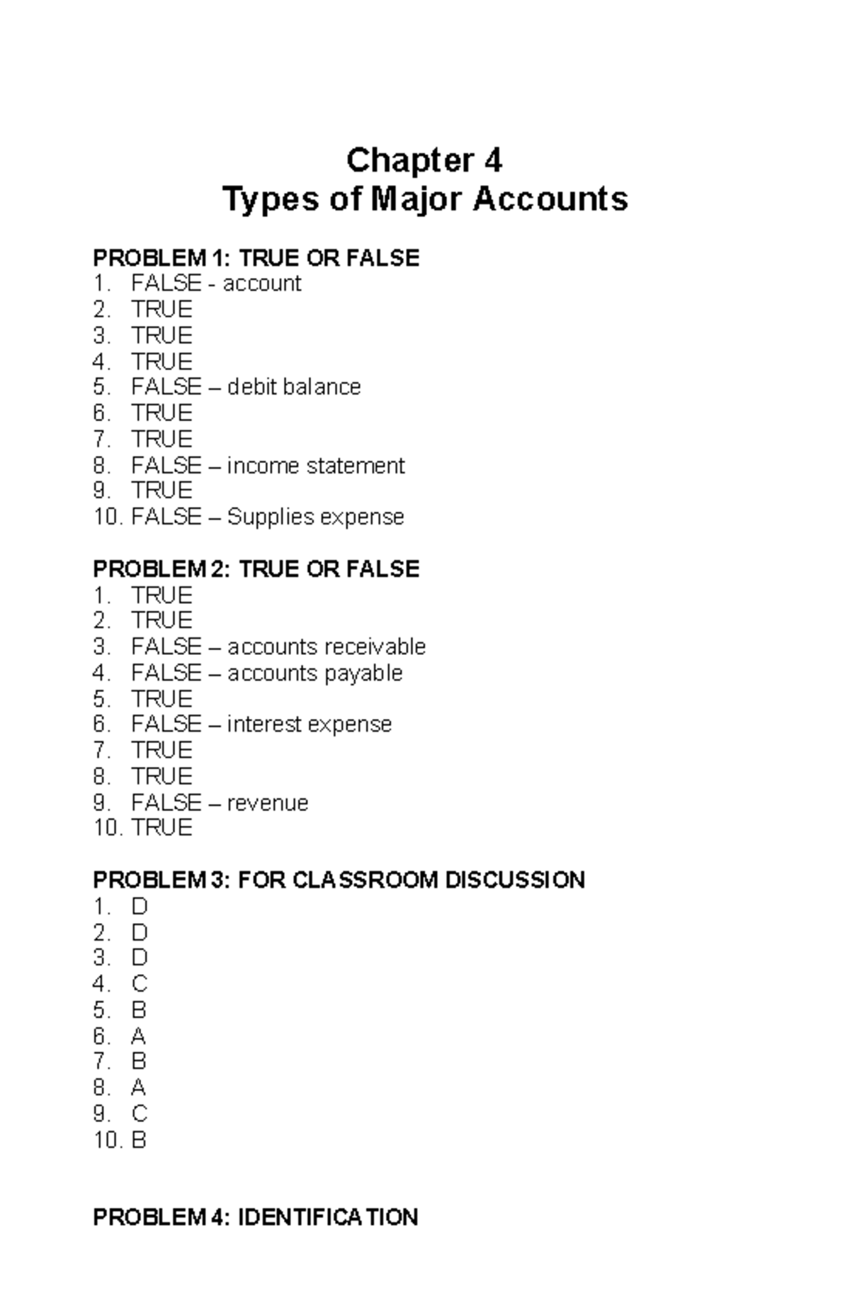 Chapter-4-Answers - Answer Key to Chapter 4 in FAR(F) - Chapter 4 Types ...