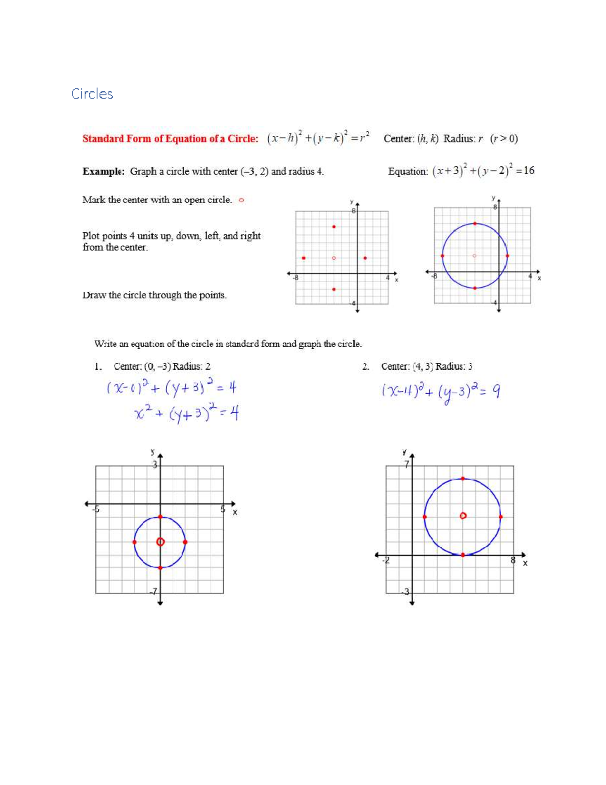MAT 142 Week 5 Notes - MAT-142-J7774 - Circles - Studocu