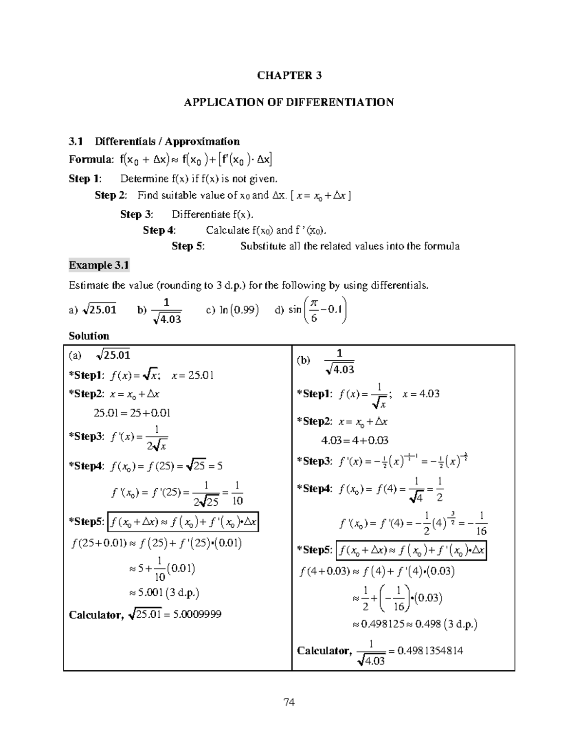 MAT183 Chapter 3 application of differentiation, how to differentiate ...