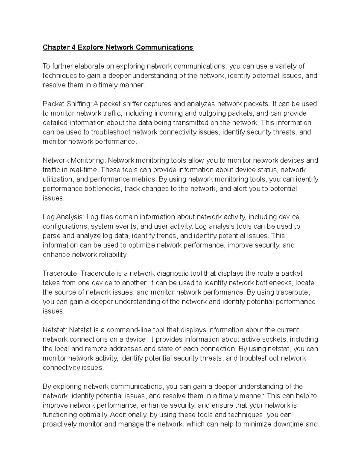 Chapter 4 Explore Network Communications - Chapter 4 Explore Network ...