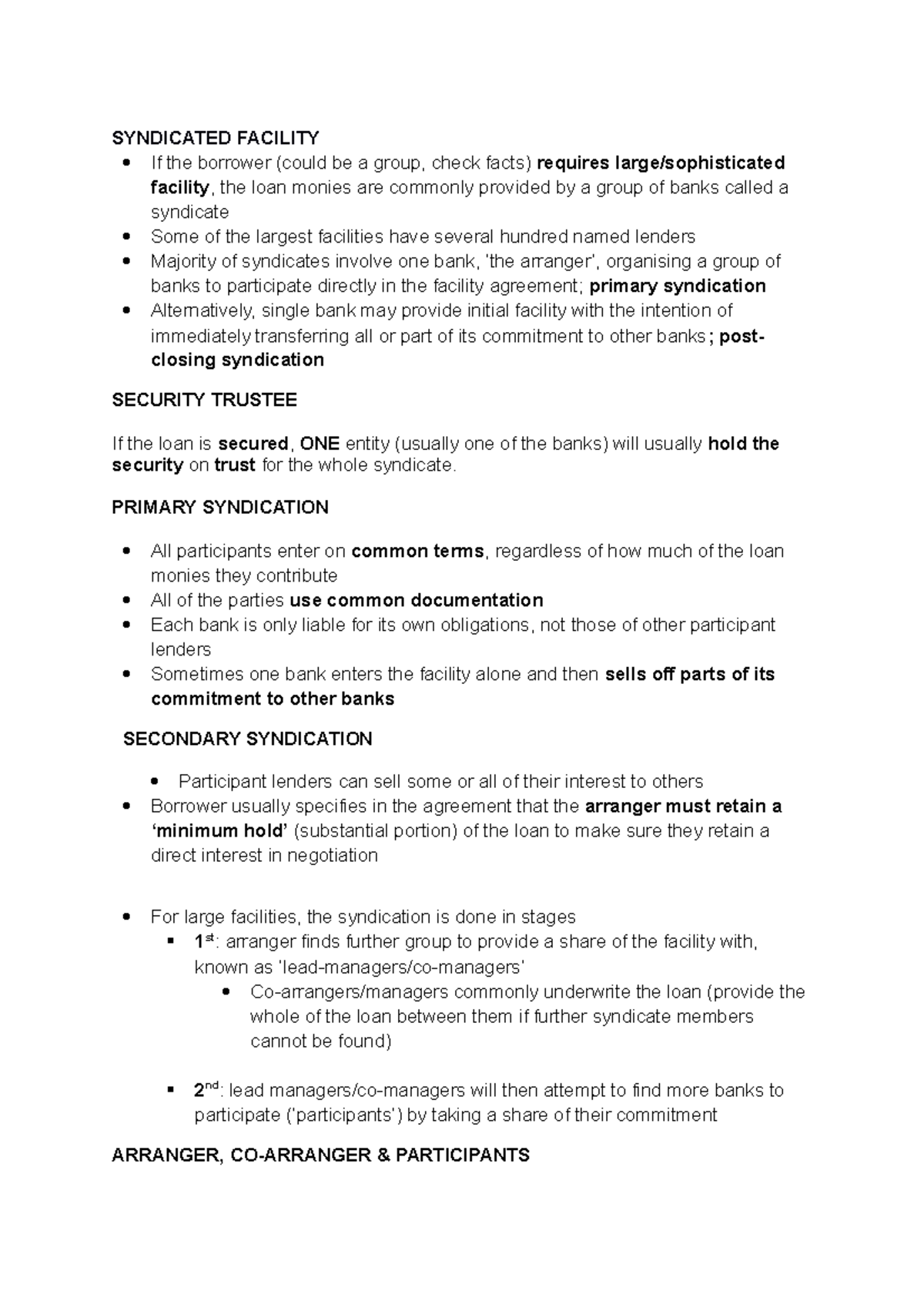 Syndicated Facility - Business Law - SYNDICATED FACILITY If the ...