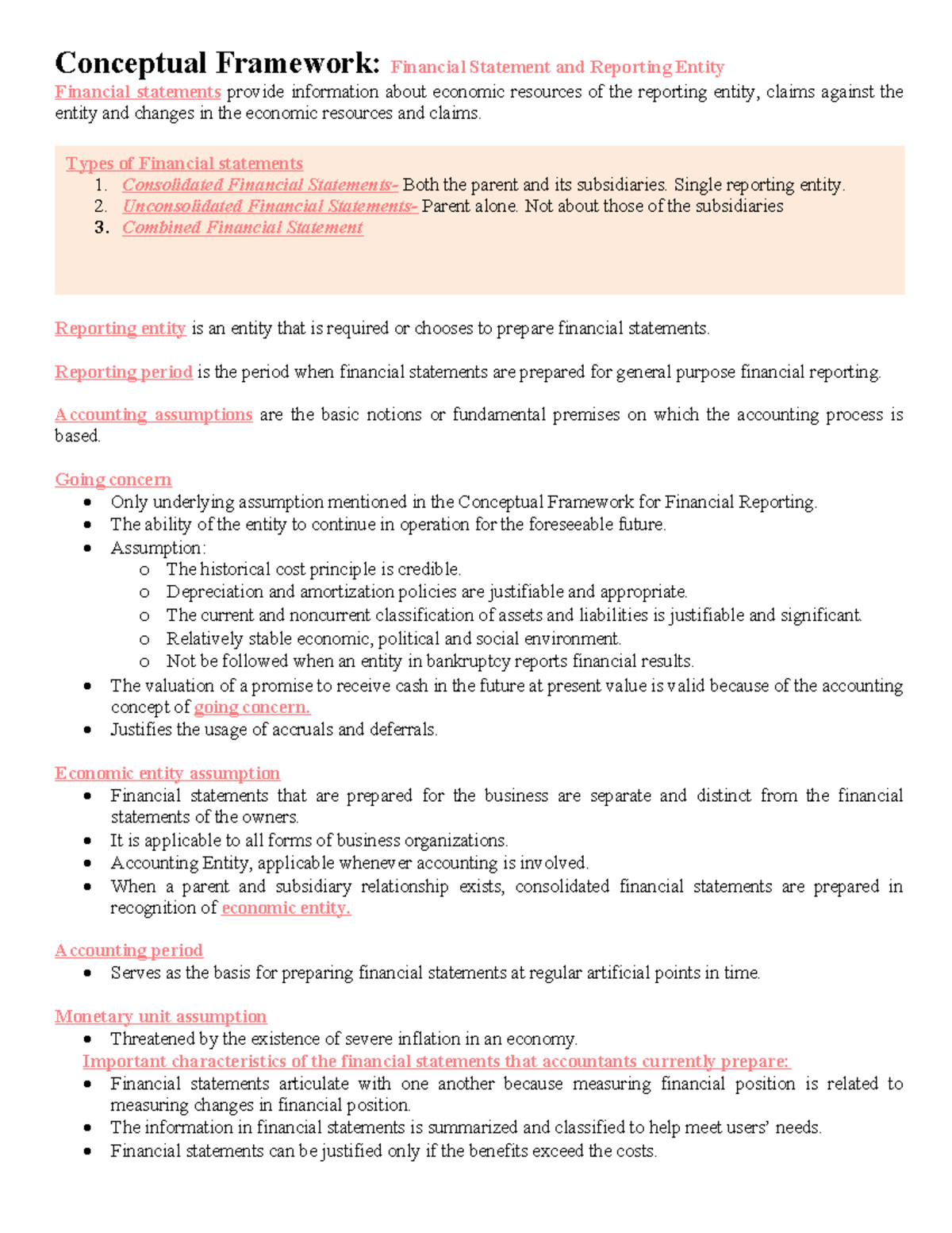 Ilide - ... - Conceptual Framework: Financial Statement and Reporting ...