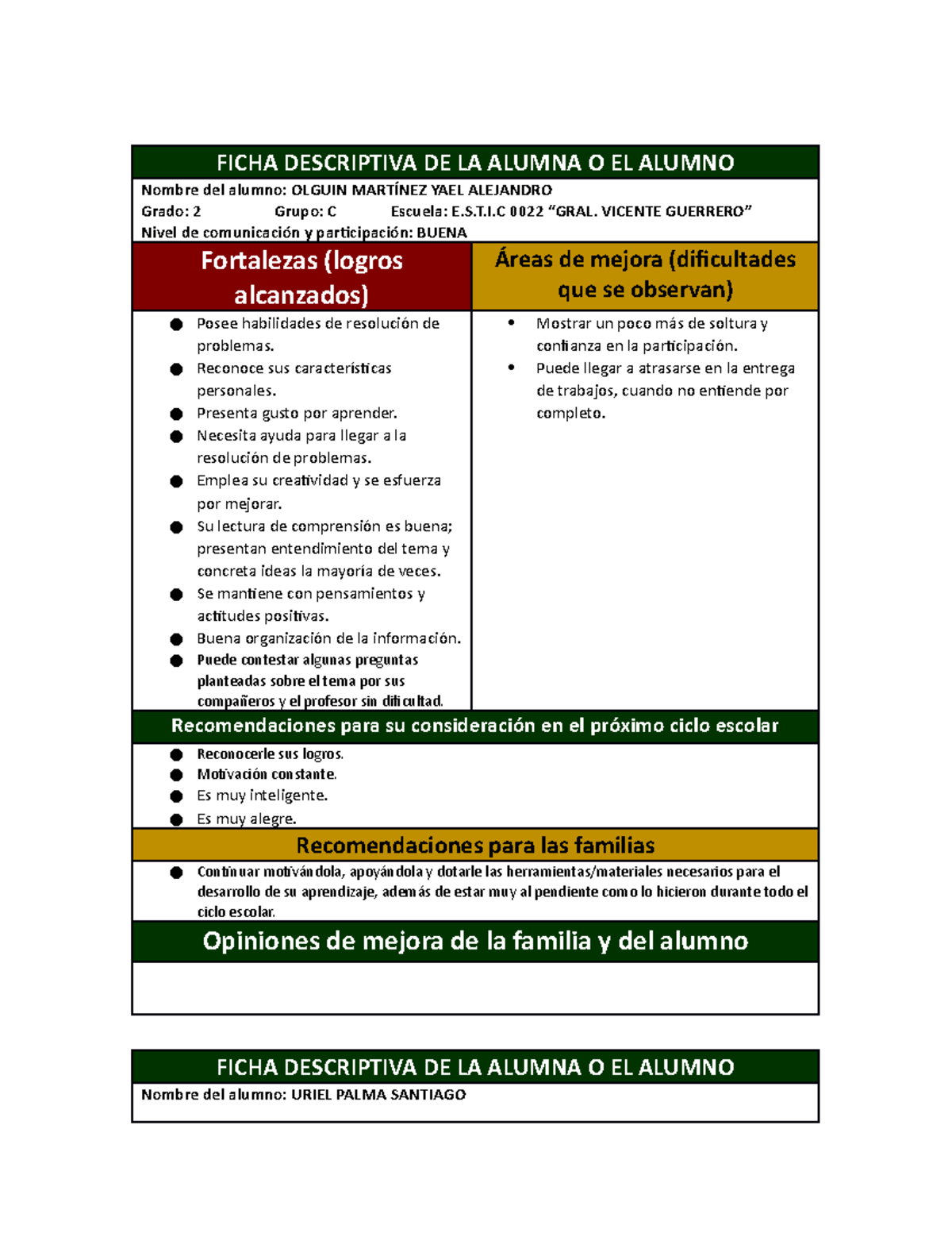Ficha Descriptivas 2 C Lupita - FICHA DESCRIPTIVA DE LA ALUMNA O EL ...