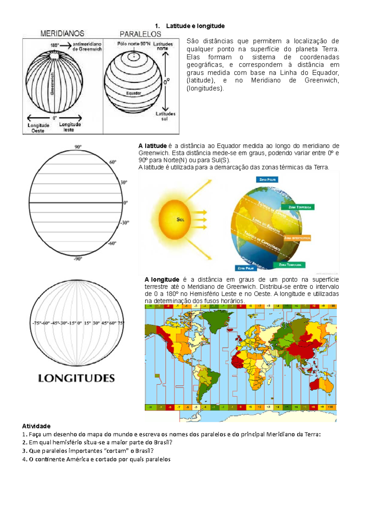 Longitude E Latitude Exercicios - BINKEDU