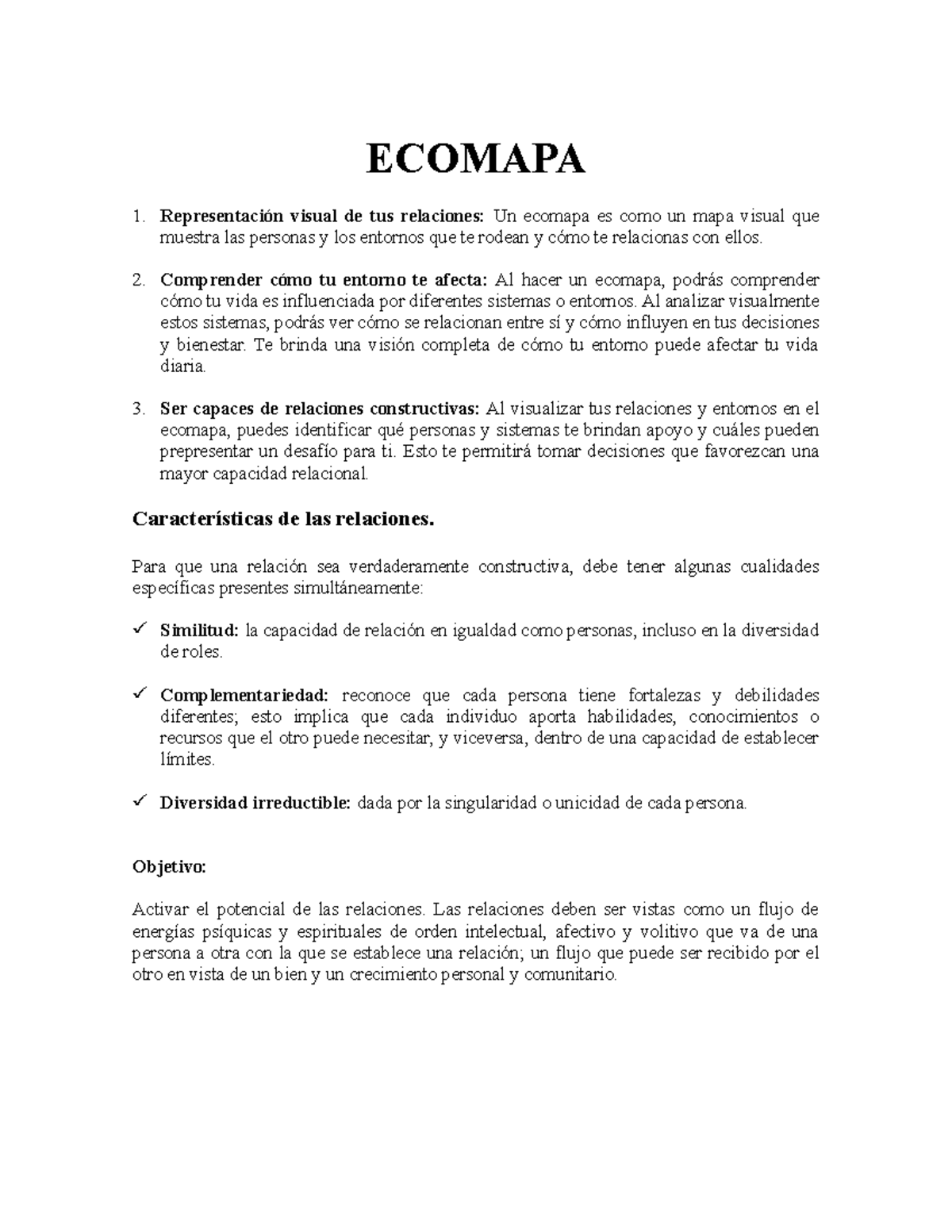 Ecomapa - docume - ECOMAPA Representación visual de tus relaciones: Un ...