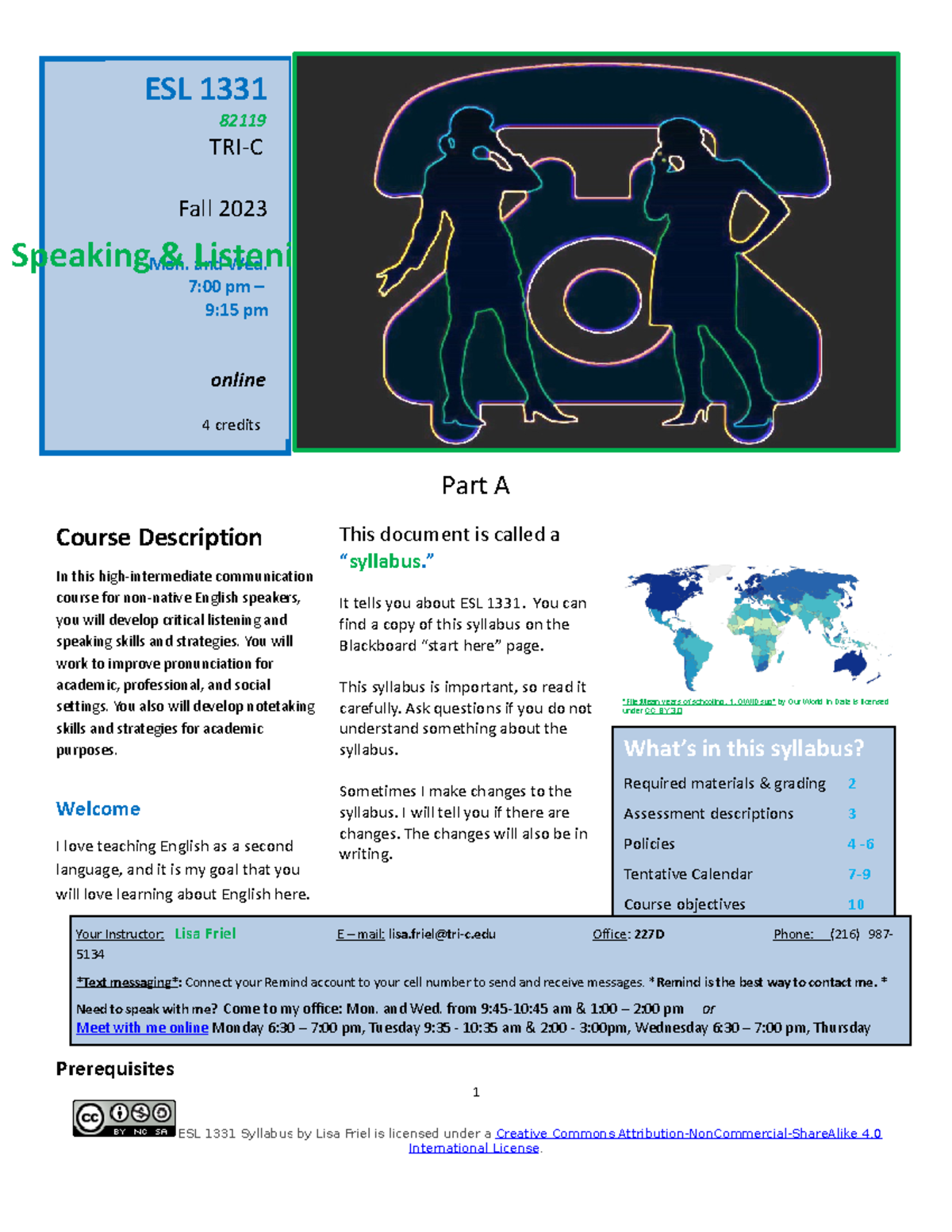 ESL 1331 Fall 2023 CRN 82119 - Part A Course Description In this high ...