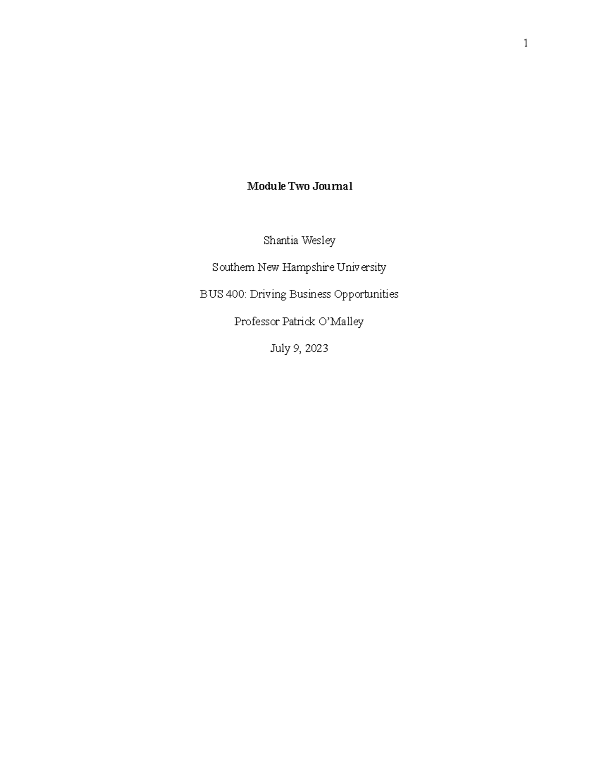 Module Two Journal - Harvard Business Review Simulation - BUS 400 ... Module Two Journal - Harvard Business Review Simulation - BUS 400 ...