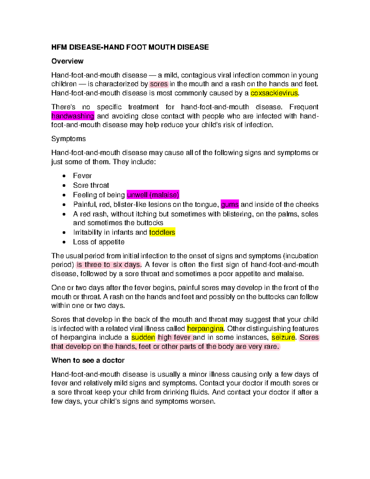 HFMD - HFM DISEASE-HAND FOOT MOUTH DISEASE Overview Hand-foot-and-mouth ...