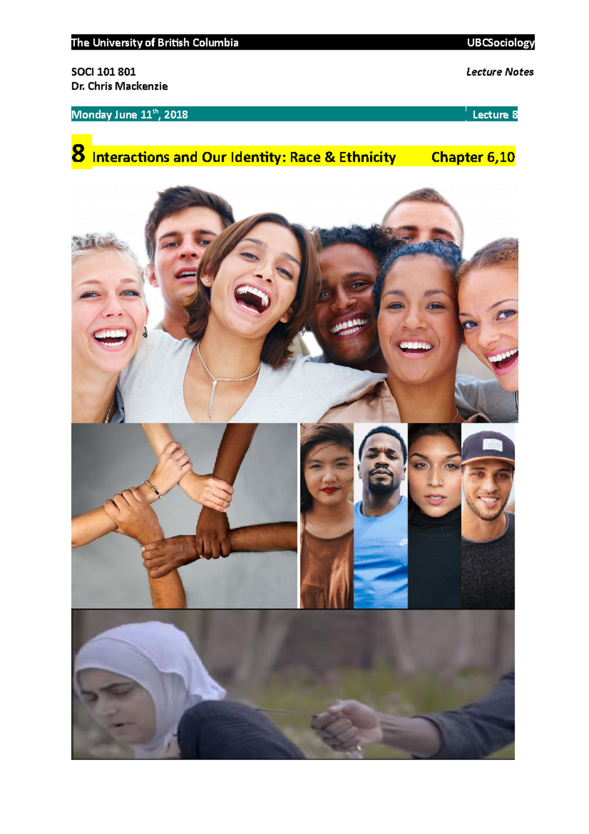 8 Race and Ethnicity - Lecture notes 8 - The University of British ...