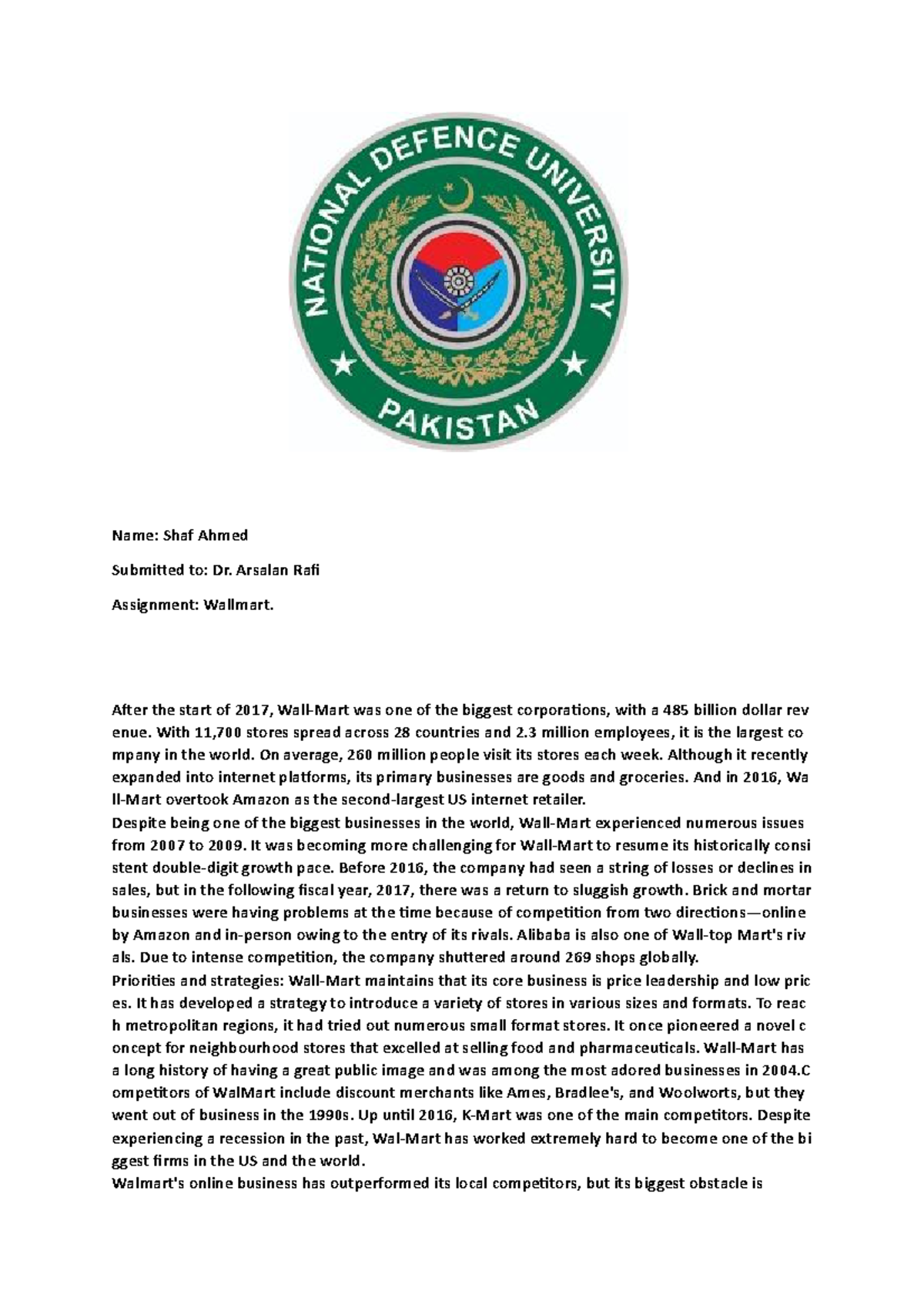 Shaf e com - need information for project - Name: Shaf Ahmed Submitted ...