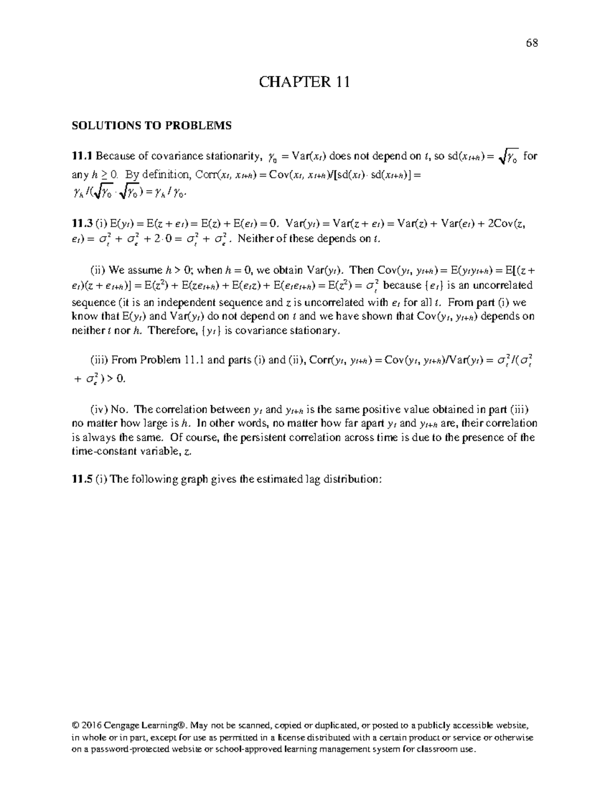 Wooldridge 6e Ch11 SSM - None - © 2016 Cengage Learning®. May not be scanned, copied or ...