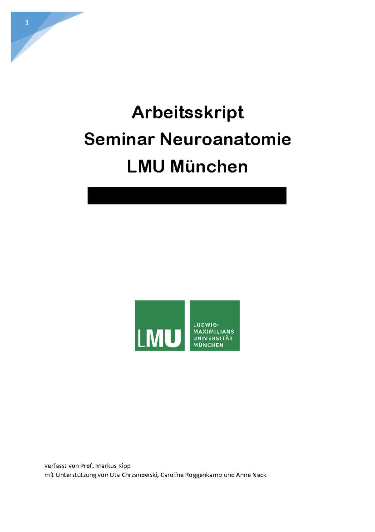 Arbeitsskript-studenten - Arbeitsskript Seminar Neuroanatomie LMU ...