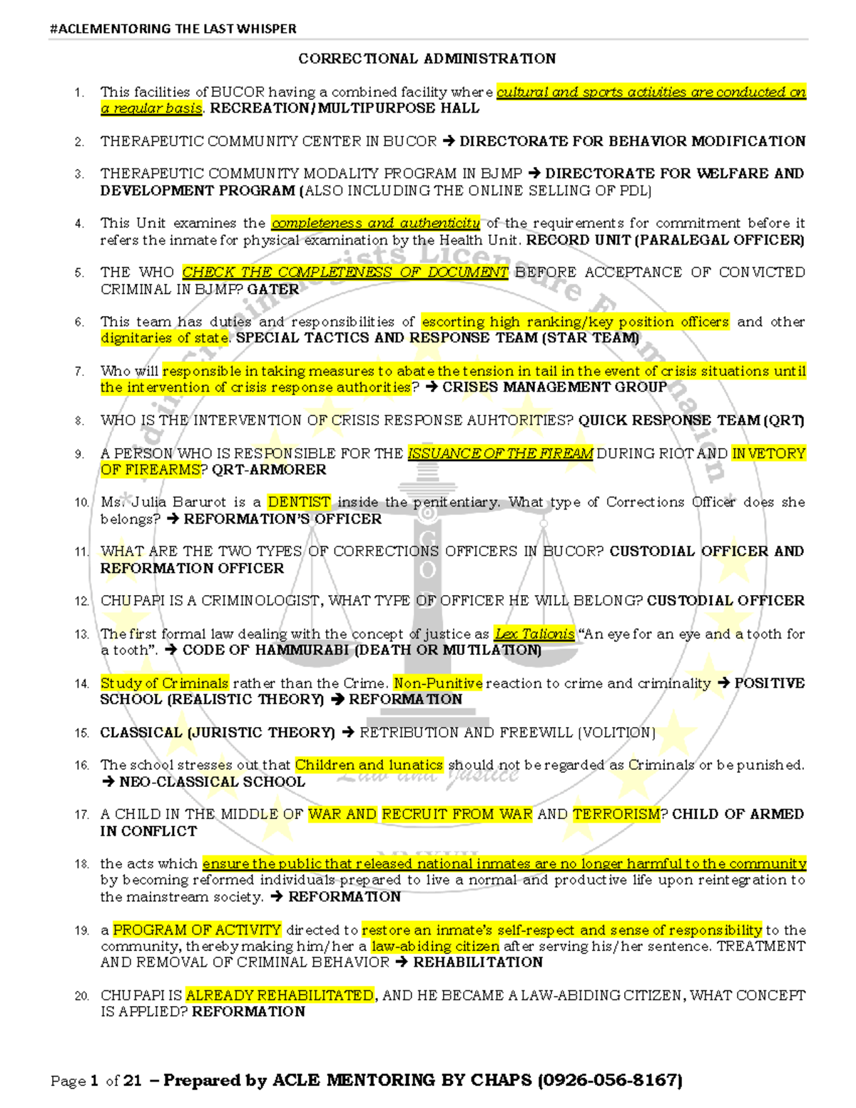 ACLE Corad 2022 Ready - Cor ad - CORRECTIONAL ADMINISTRATION 1. This ...