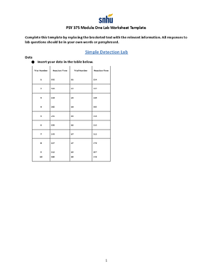 PSY 375 Module Two Lab Worksheet Morgan Lawrence Final - PSY 375 Module ...