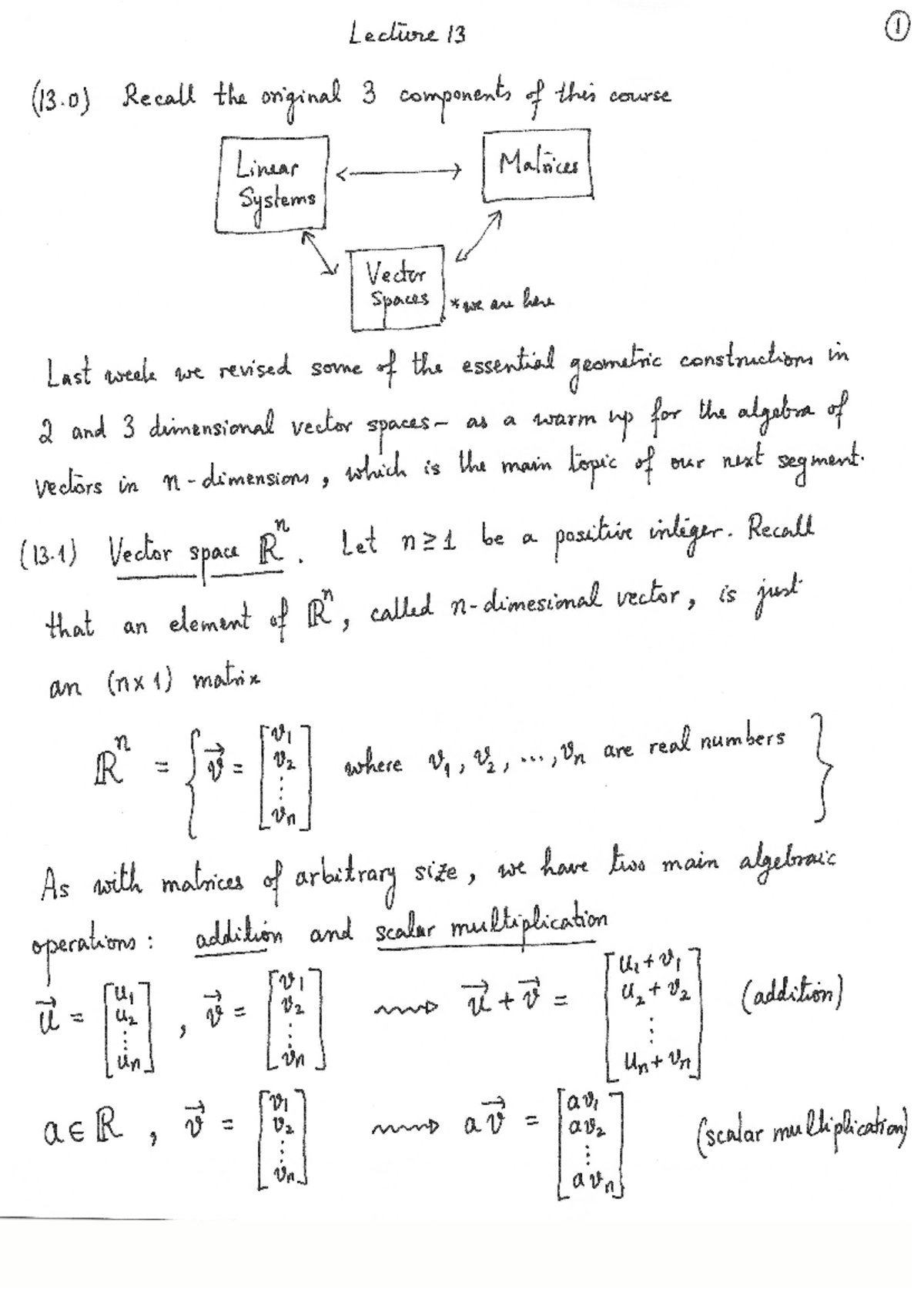 Lecture 13 notes - Lecture 13 I (13) Recall the original 3 components ...
