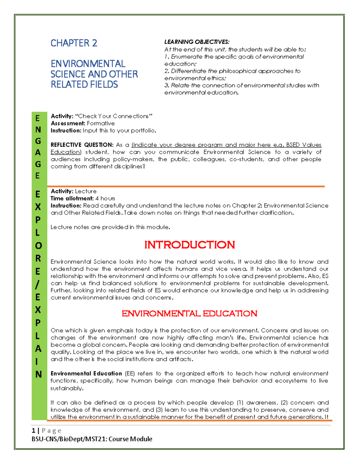 Environmental-Science-and-Other-Related-Fields - 1 | P a g e CHAPTER 2 ...