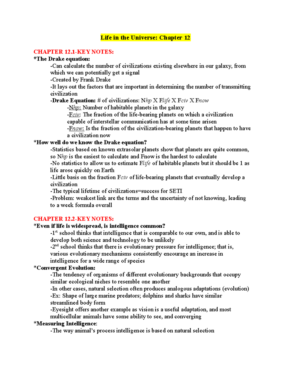 Life in the Universe: Chapter 12 - Studocu