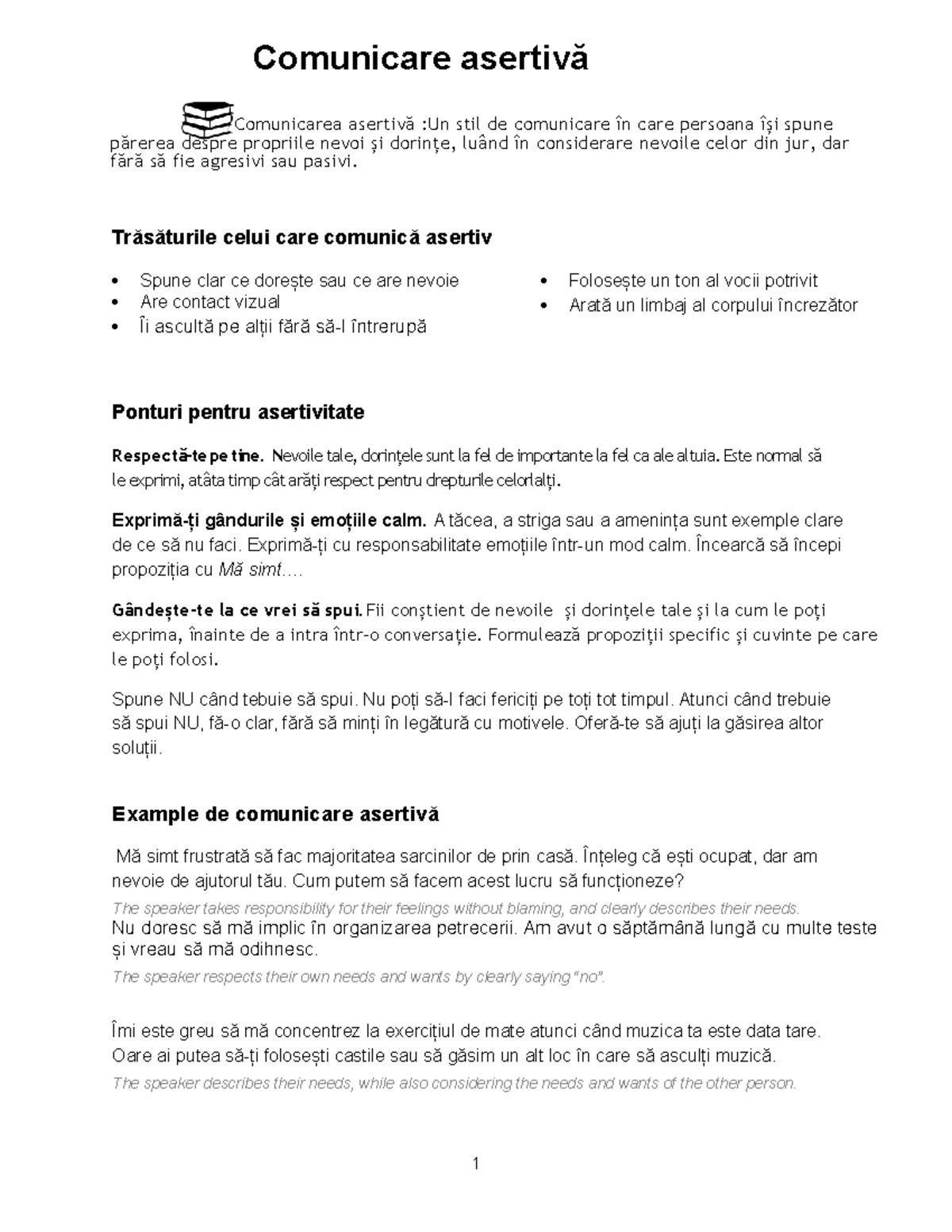 Assertive-communication - Comunicare asertivă 1 Comunicarea asertivă ...
