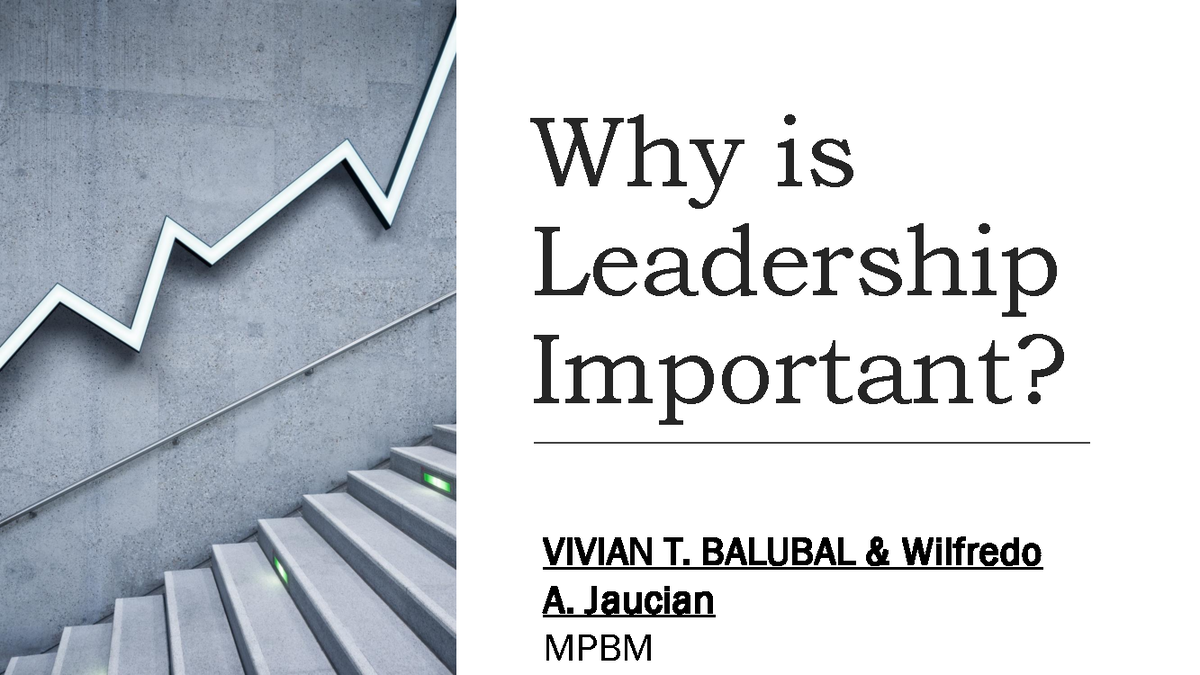 2. Why is Leadership Important Presentation - Why is Leadership ...