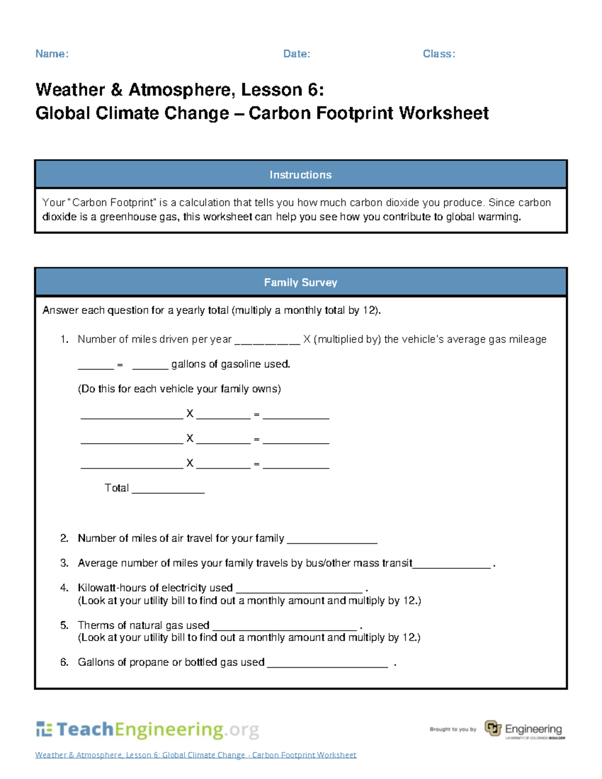 Cub weather lesson 06 worksheet tedl new - Name: Date: Class: Weather ...
