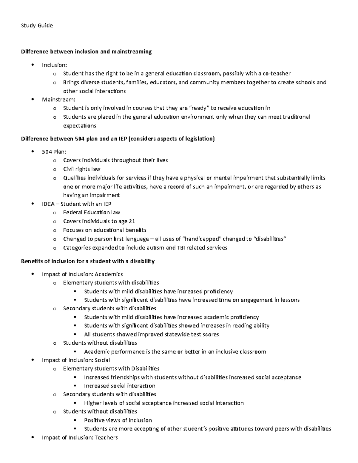 INclusive - Lecture notes 1 - Study Guide Difference between inclusion ...