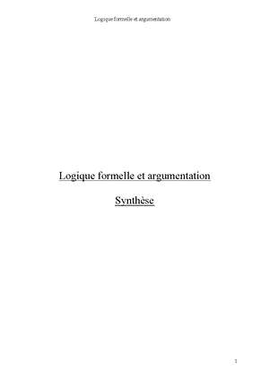 logique formelle et argumentation