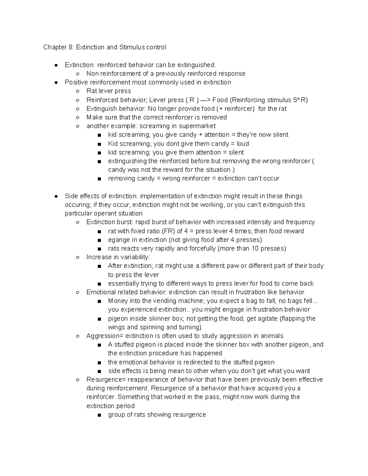 Chapert 8-12 - Chapter 8 lecture notes - Chapter 8: Extinction and ...