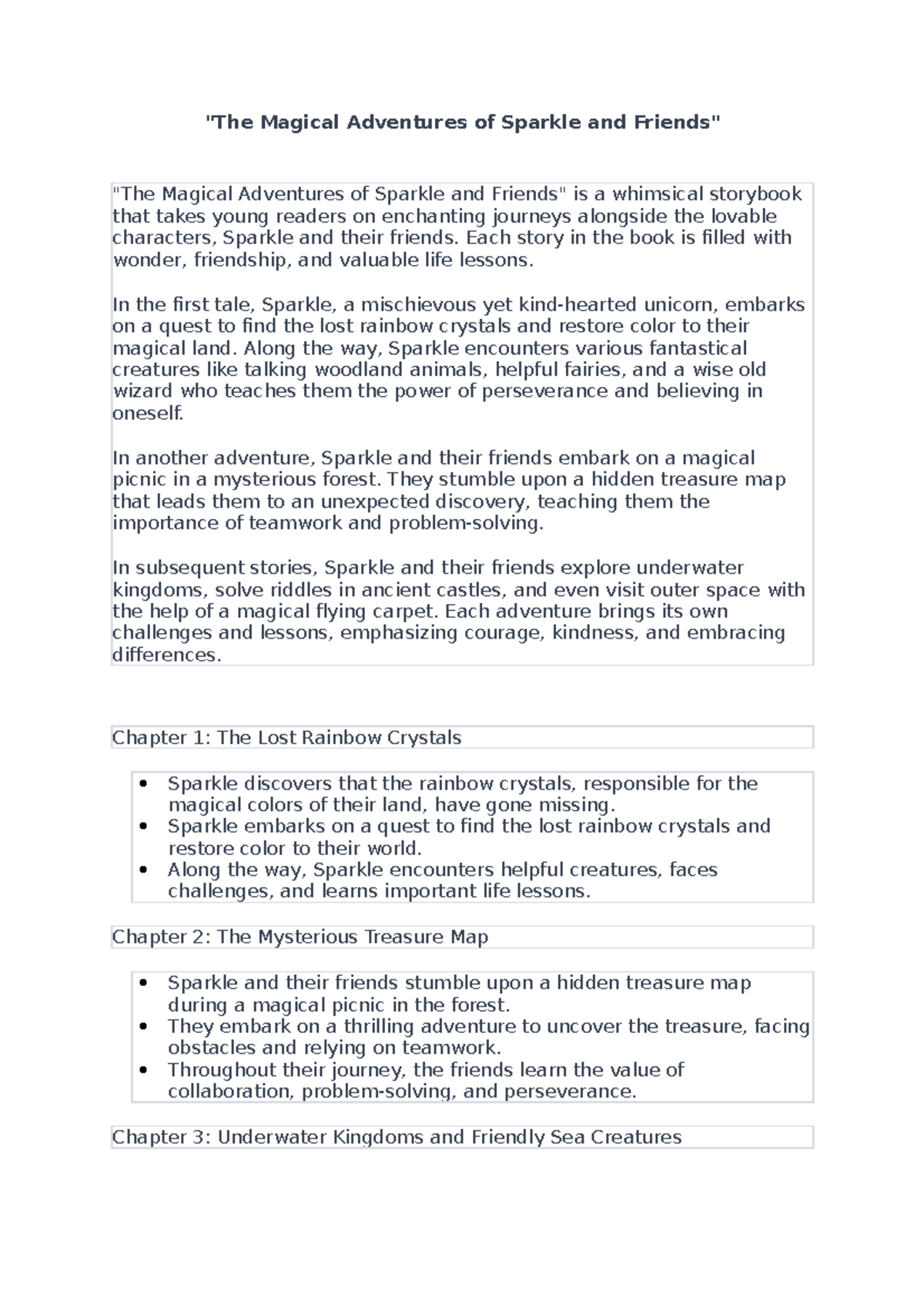 The Magical Adventures of Sparkle and Friends - "The Magical Adventures ...